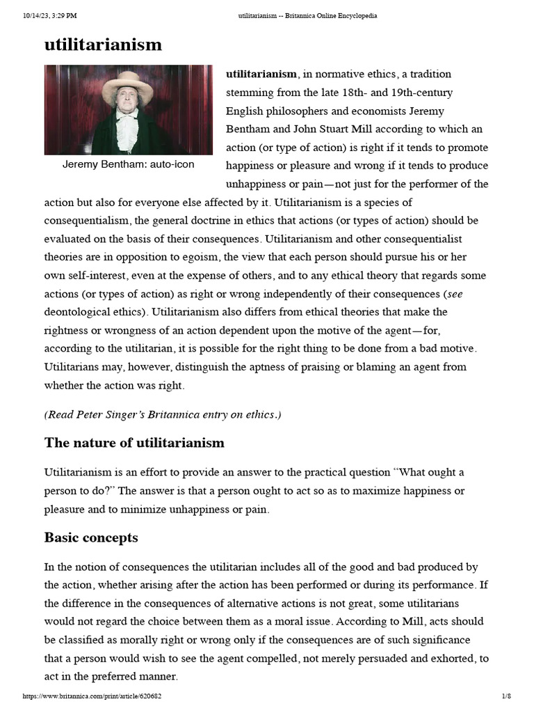 INTERNET - Utilitarianism - Britannica Online Encyclopedia | PDF ...