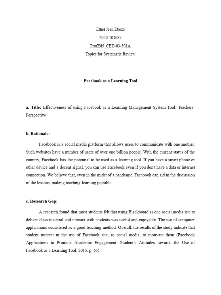 Systematic - Review - Ebeza | PDF | Learning | Educational Technology