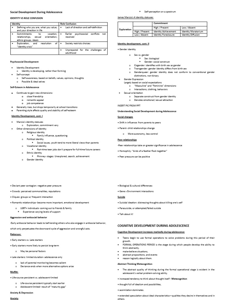 DevPsych Reviewer | PDF | Adolescence | Puberty