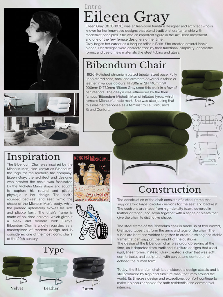 Eileen Gray's Iconic Bibendum Chair | PDF | Chair | Upholstery