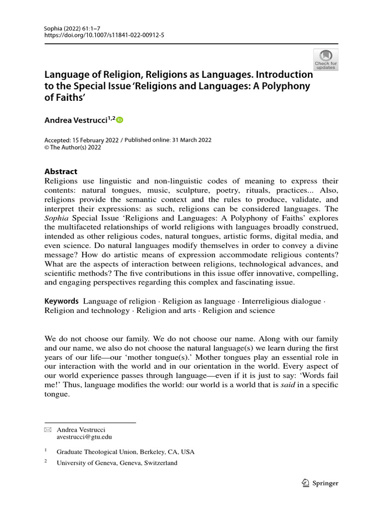 Exploring Religion as Language | PDF | Truth | Translations