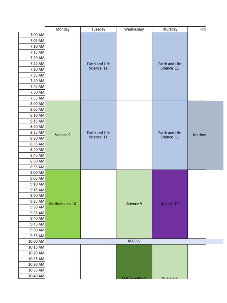 Schedule | PDF | Science | Mathematics