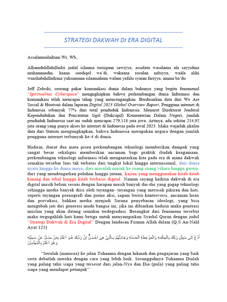 Strategi Dakwah Di Era Digital | PDF