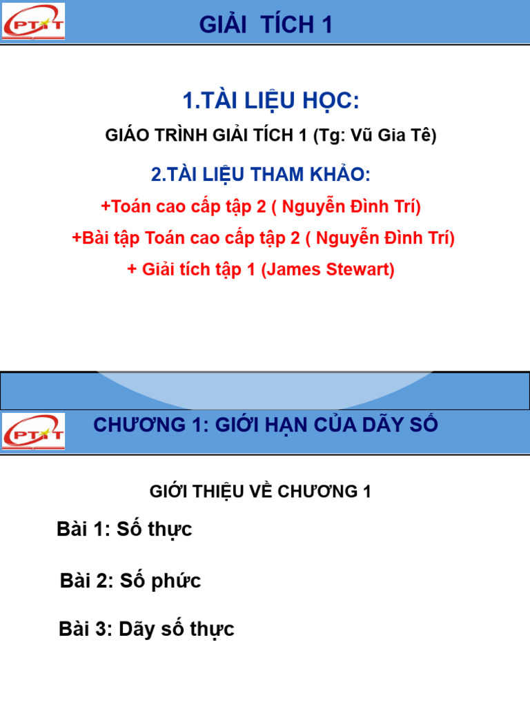 slide chuong 1 giải tích 1 | PDF