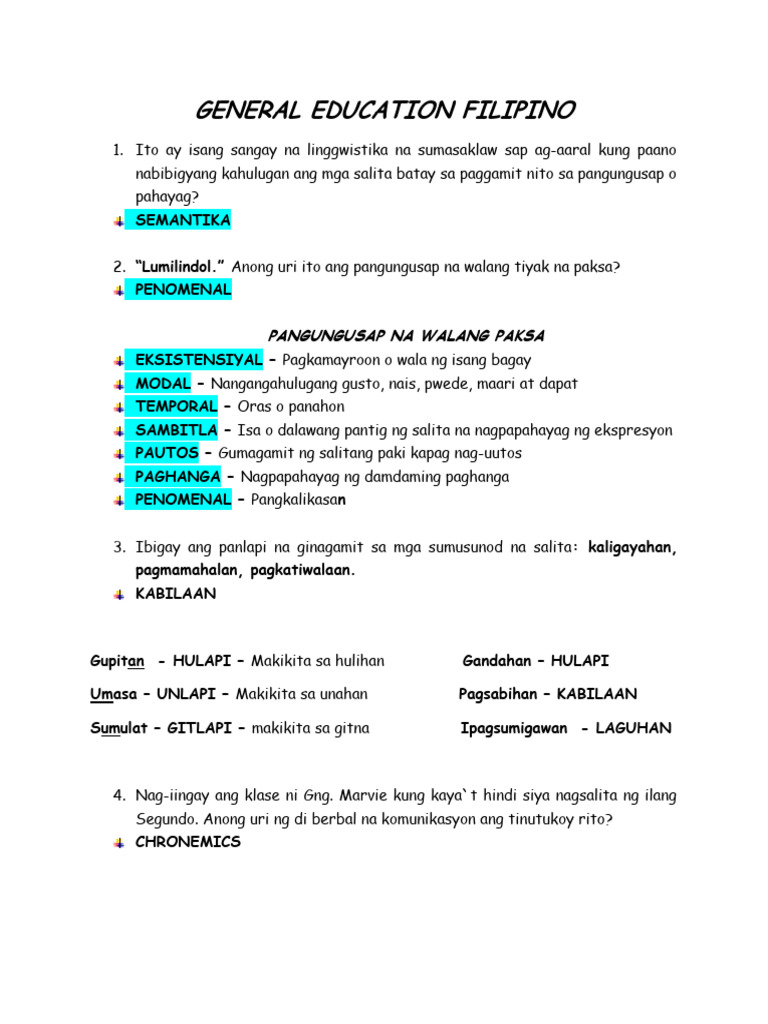 General Education Filipino | PDF