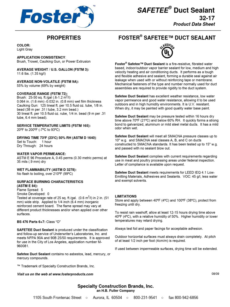 Foster 32 17 | PDF | Duct (Flow) | Humidity