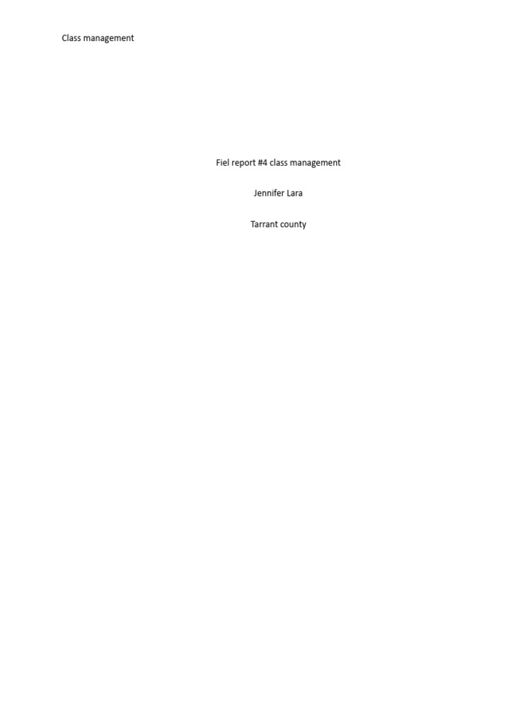 Field Experience 4 Pdf Teachers Classroom