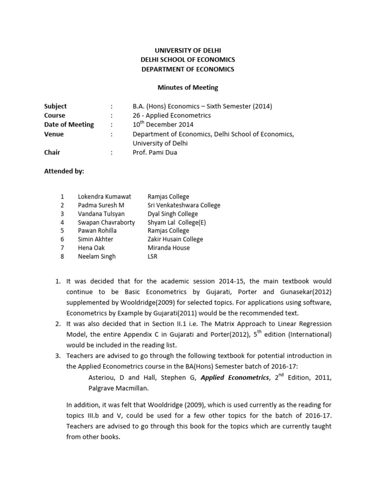 B. A. H Eco. 26 Applied Econometrics Sem. 4 2014 | PDF | Regression ...