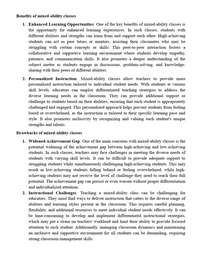 Mixed-Ability Classes | PDF | Differentiated Instruction | Learning