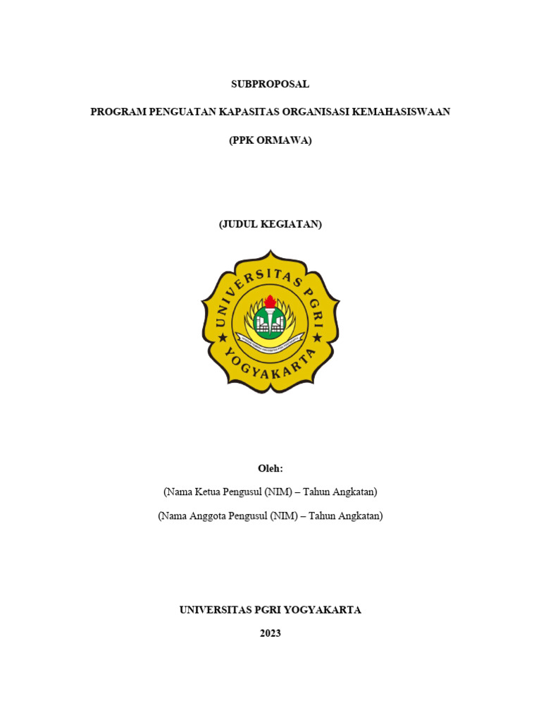 839 Template Sub Proposal PPK Ormawa 2023 63eb30bbf224f | PDF