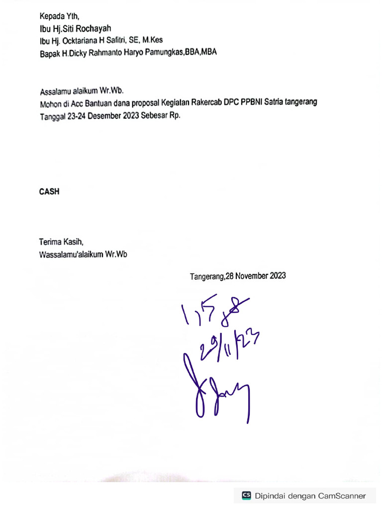 Proposal Kegiatan Rekercab DPC PPBNI | PDF