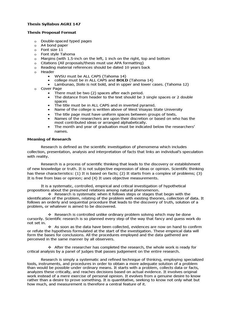 Thesis Formatting Agri 147 Notes | PDF | Experiment | Scientific Method
