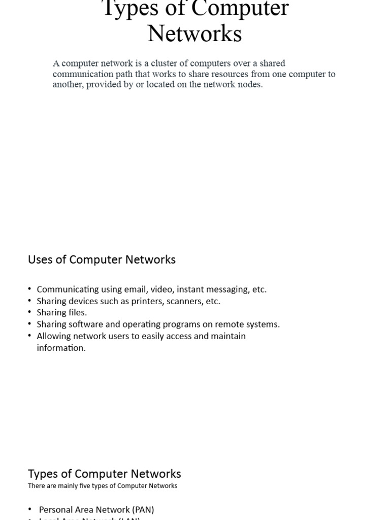 Types of Computer Networks | PDF | Computer Network | Local Area Network