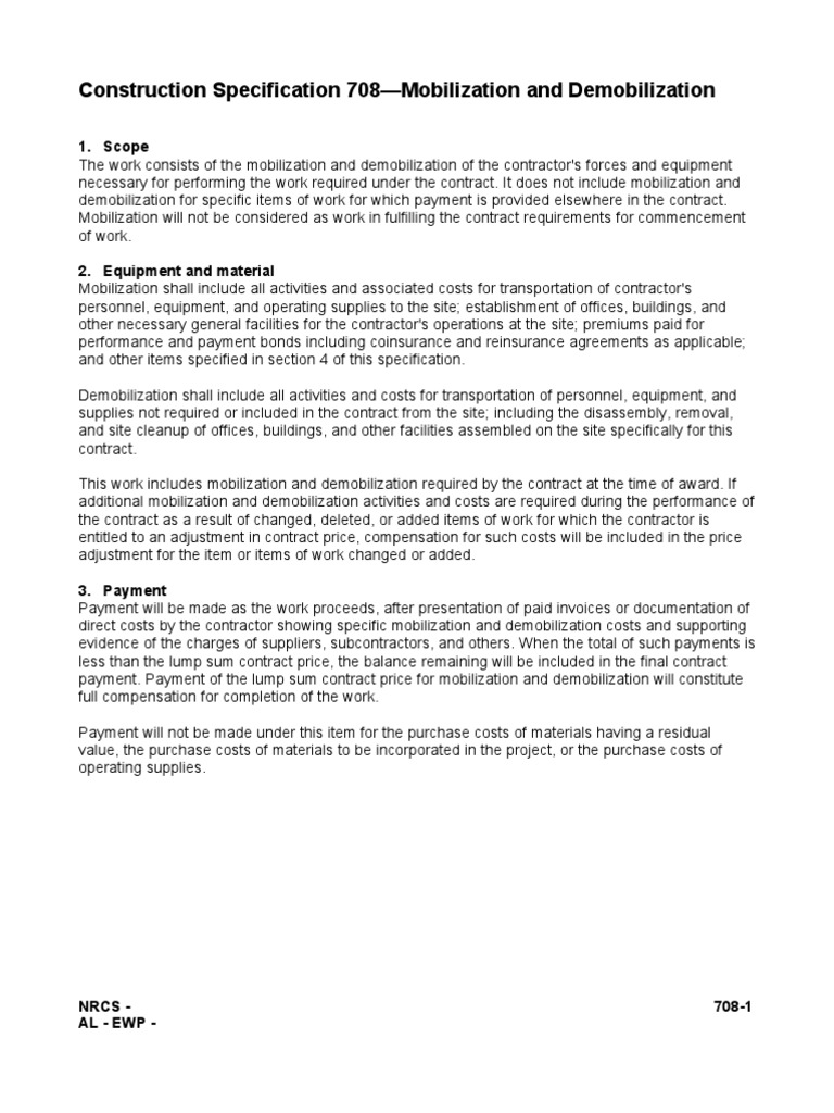 Mobilization Demobilization | General Contractor | Industries