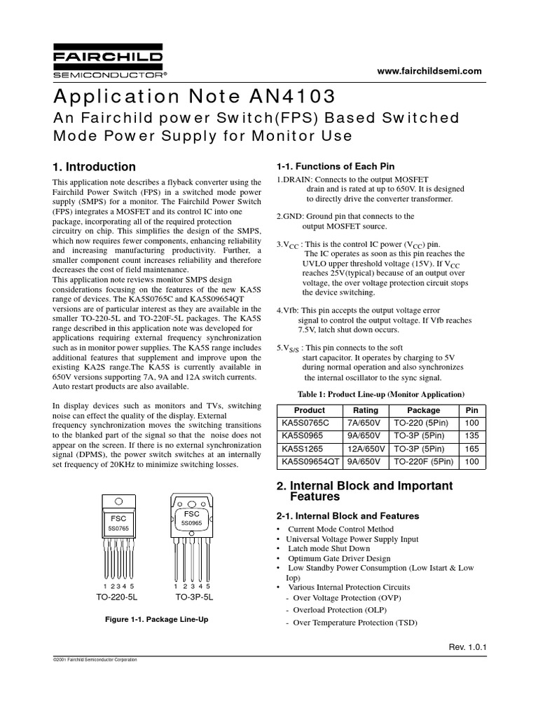 Monitor SMPS Design with KA5S Devices | PDF | Electronic Circuits ...