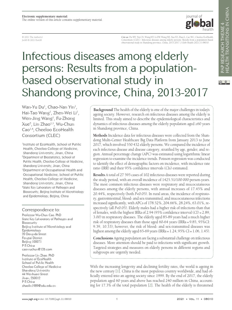 Enfermedades Infecciosas Del Adulto Mayor | PDF | Diseases And Disorders | Health Sciences