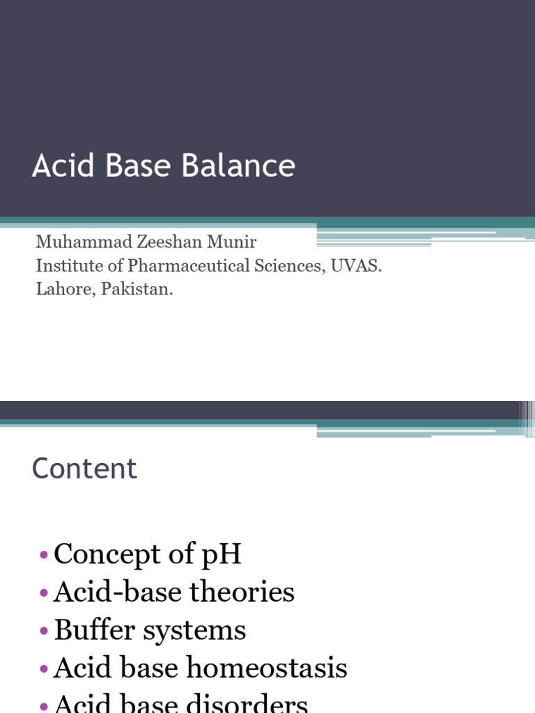 MPhill Acid Base Disorder | PDF | Bicarbonate | Acid