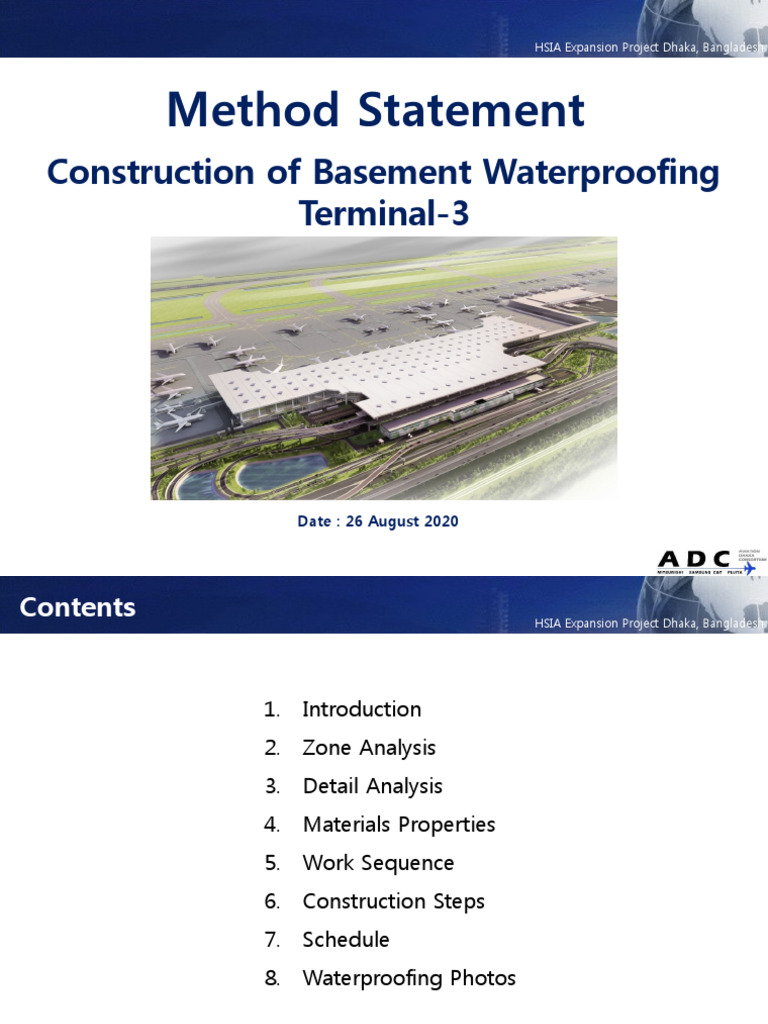 Method of Statement For Waterproofing | PDF | Concrete | Polyethylene