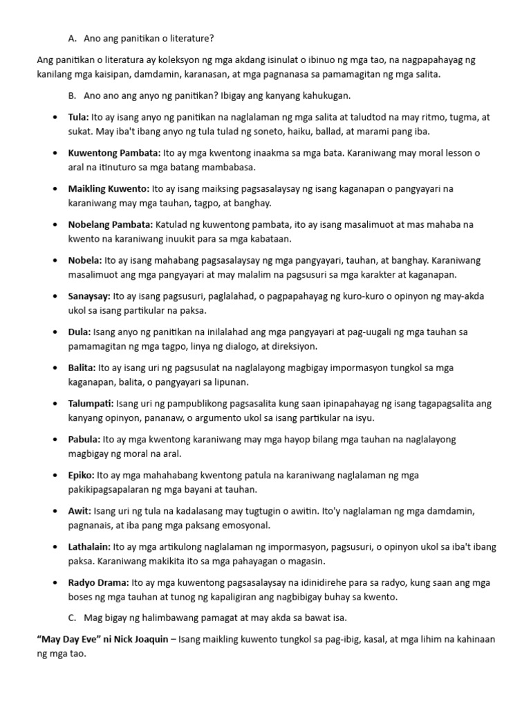 Filipino Assignment | PDF
