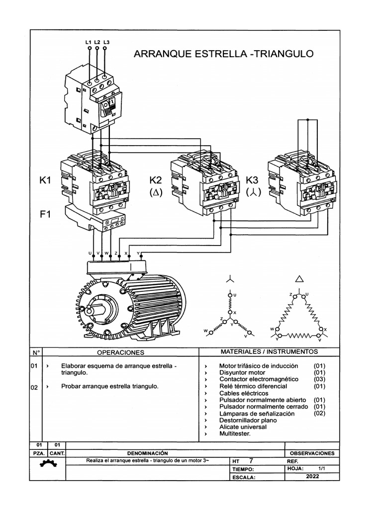 Esquema Arranque Estrella-Triángulo | PDF | Corriente eléctrica | Relé