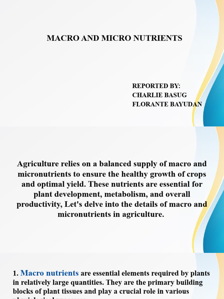 Essential Macro and Micronutrients for Plants | PDF | Nutrients | Plant ...