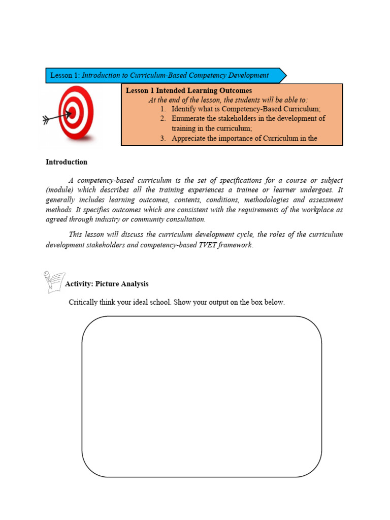 Module 1 Lesson 1 Introduction To Competency-Based Curriculum | PDF ...