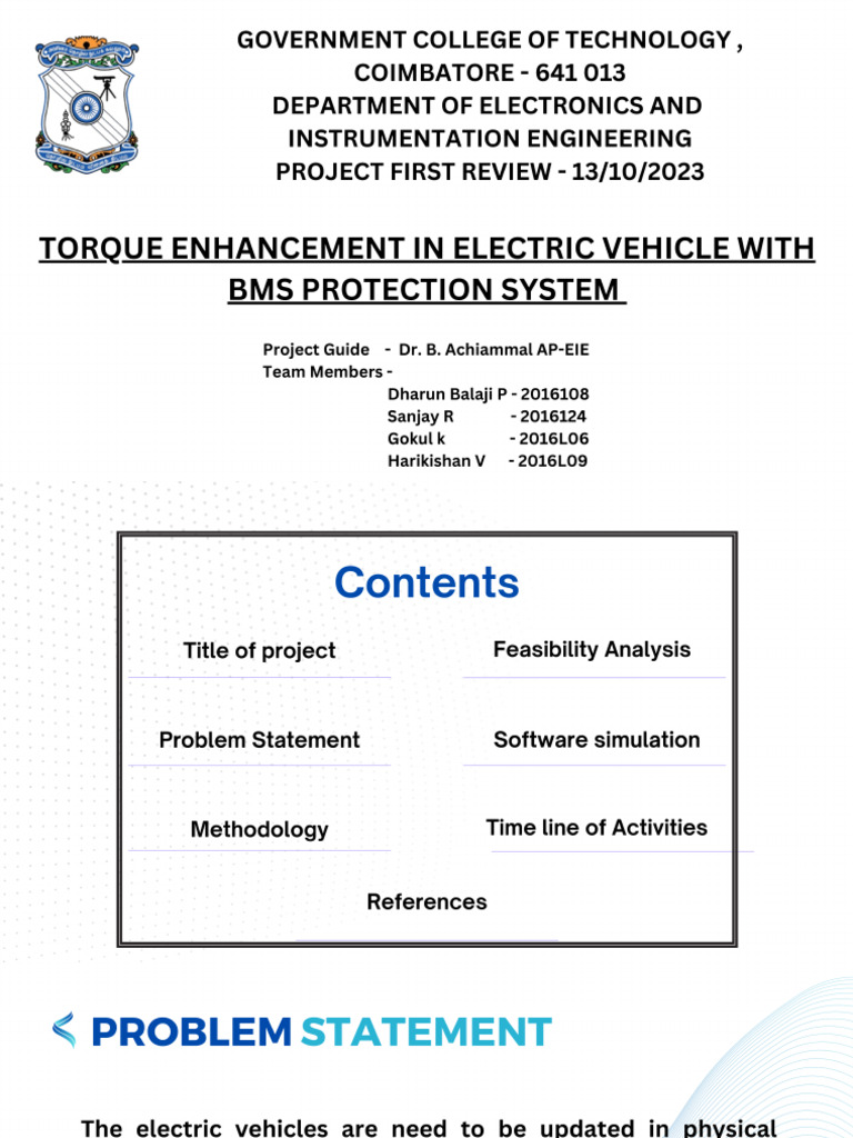 First Review Presentation - Dharun Kishan Gokul Sanj | PDF