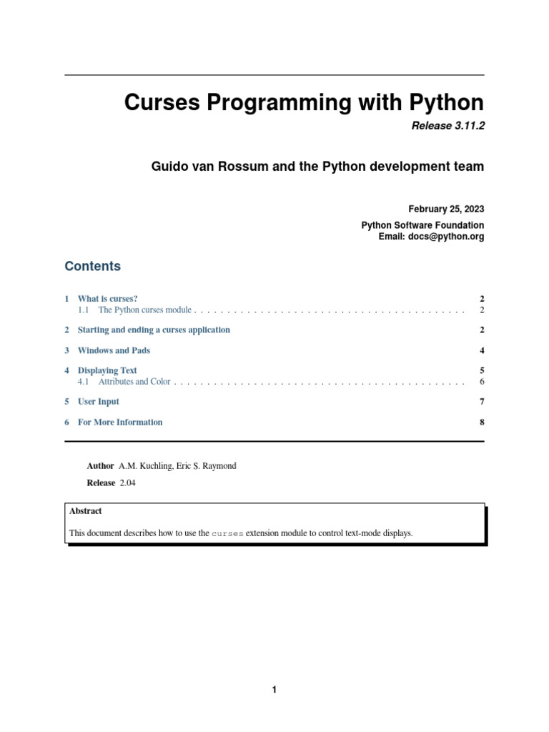 Howto Curses | PDF | Computer Terminal | String (Computer Science)