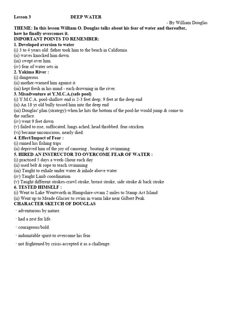 Deep Water Notes | PDF | Science & Mathematics | History