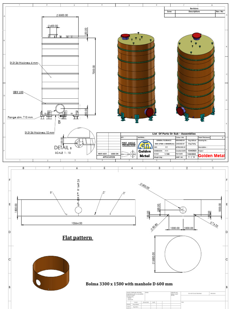 Galvanized Tank 3300mm X 7m | PDF | Metalworking | Crafts