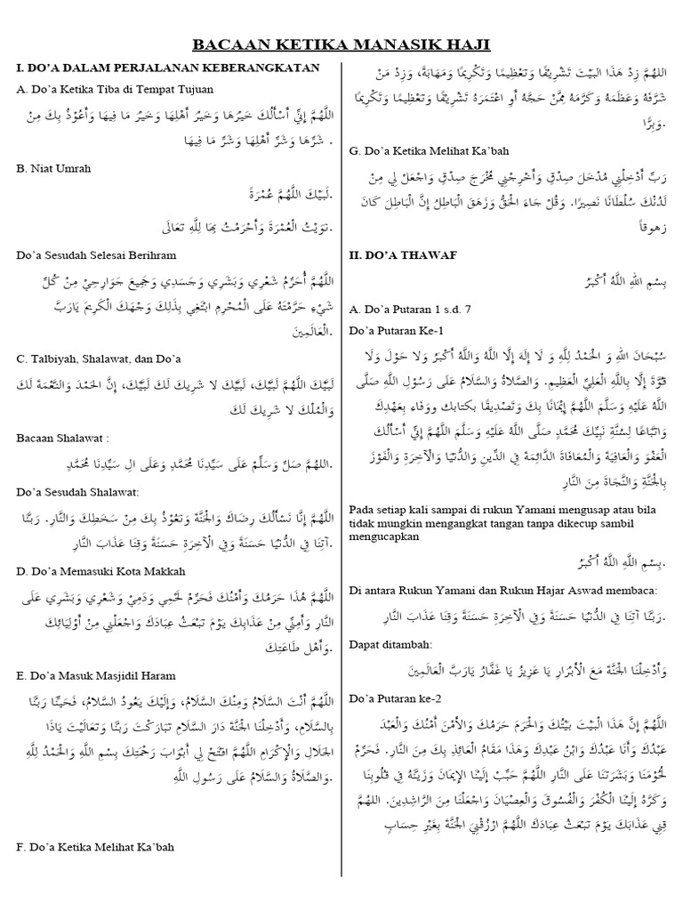 Bacaan Ketika Manasik Haji | PDF