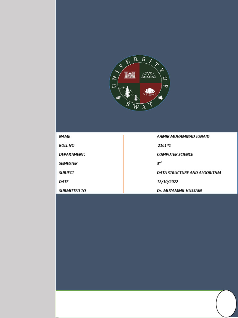 Data Structure Assignment AAMIR MUHAMMAD JUNAID | PDF | Queue (Abstract Data Type ...