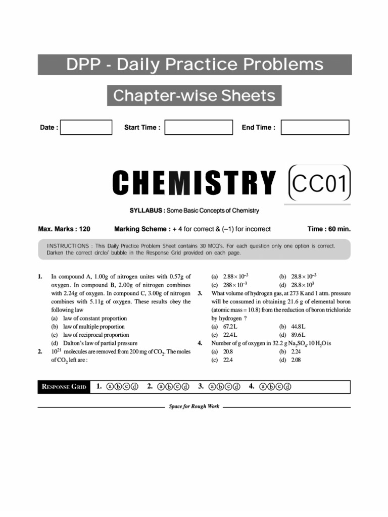 Chemistry DPPs Chapter - Wise | PDF