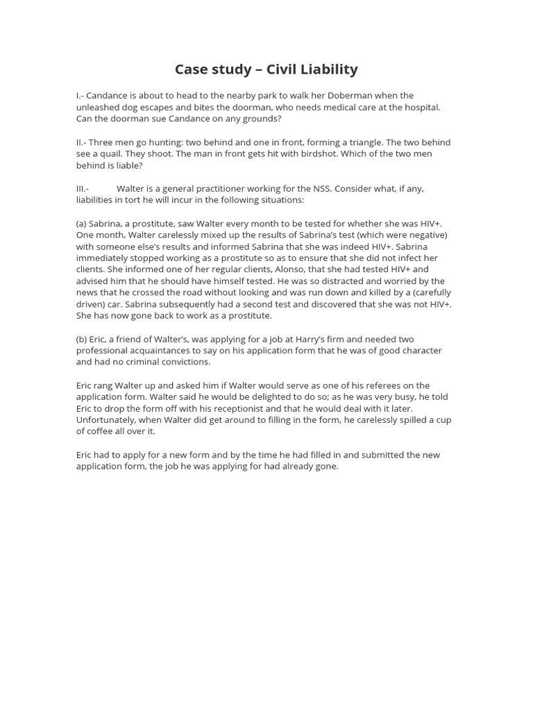 Case Study - Civil Liability | PDF | Law