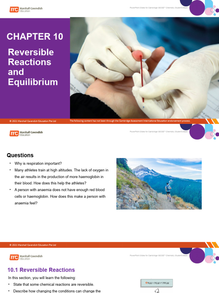 Mce Igcse Chemistry PPT c10 | PDF | Chemical Equilibrium | Chemical ...