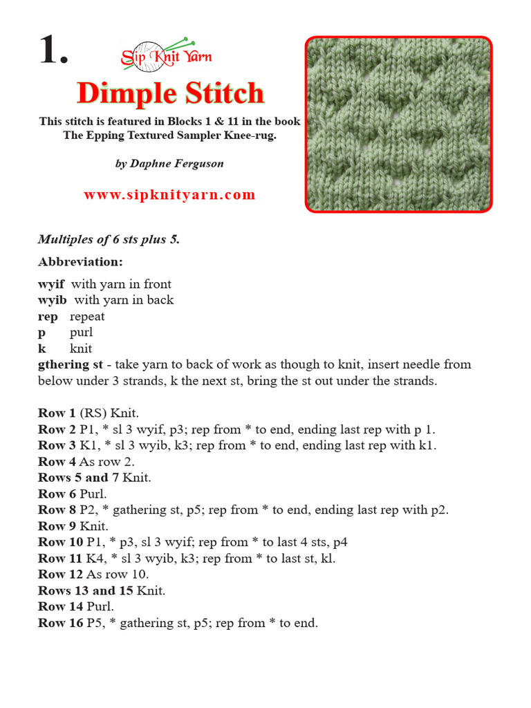 Stitch Pattern Dimple | PDF