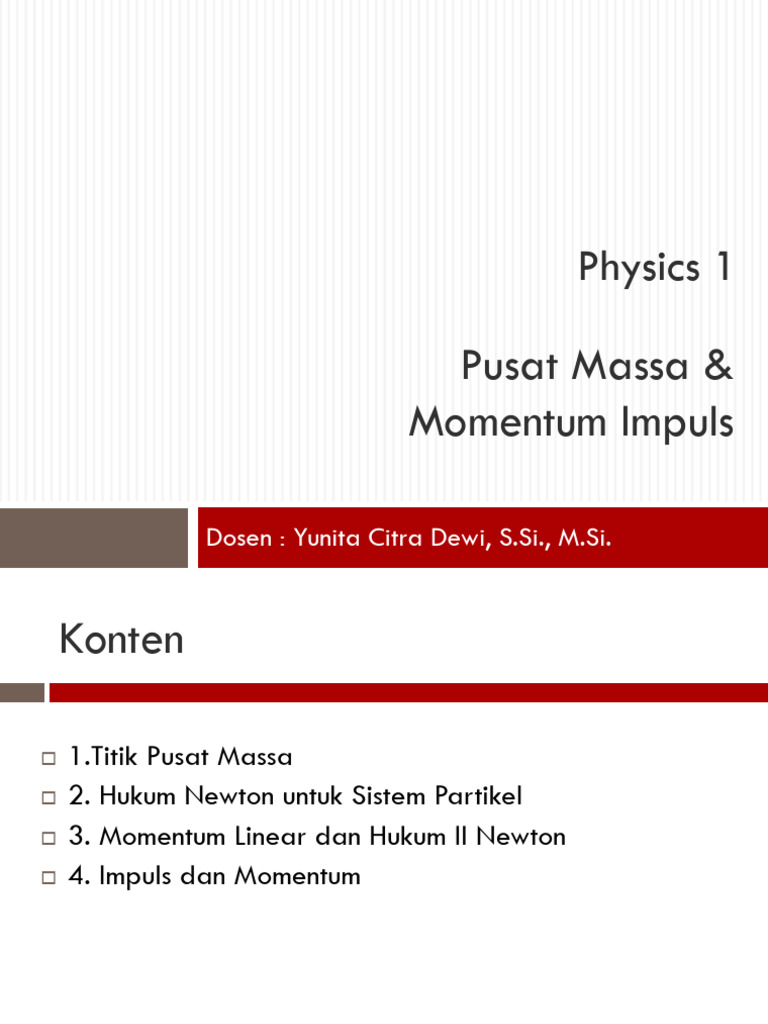 Pusat Massa dan Momentum Linear | PDF