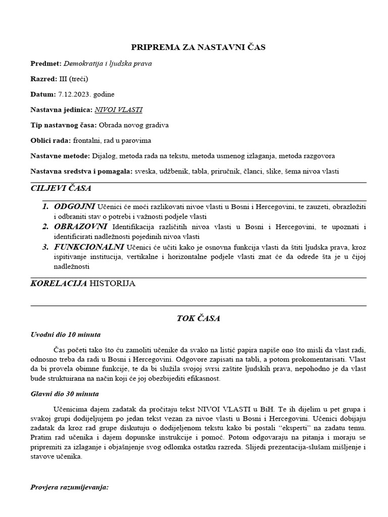 Priprema Demokratija 1 | PDF