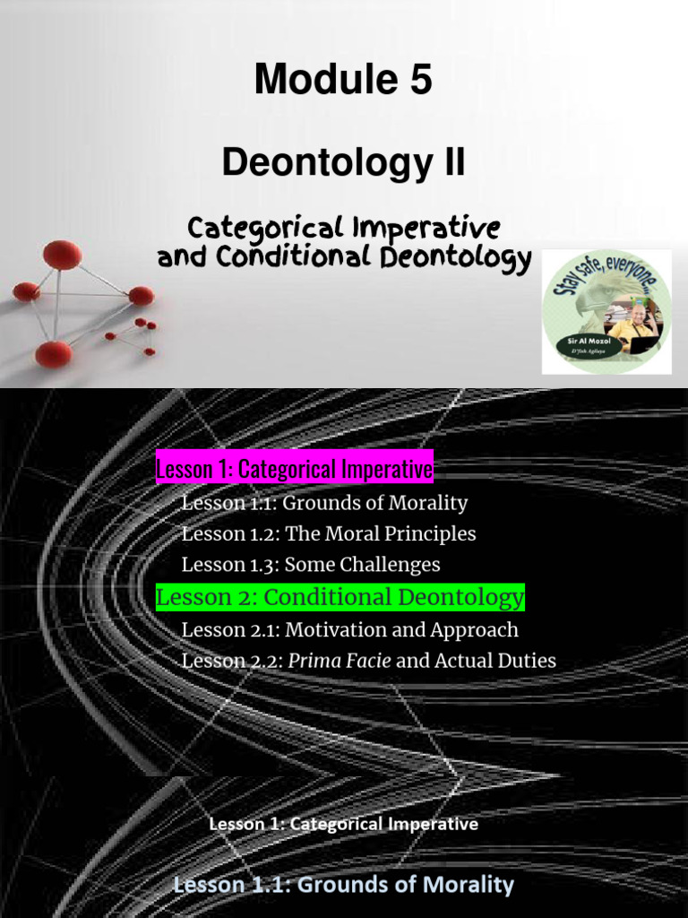Module 5 Deontology Part II | PDF | Ethical Principles | Philosophical ...