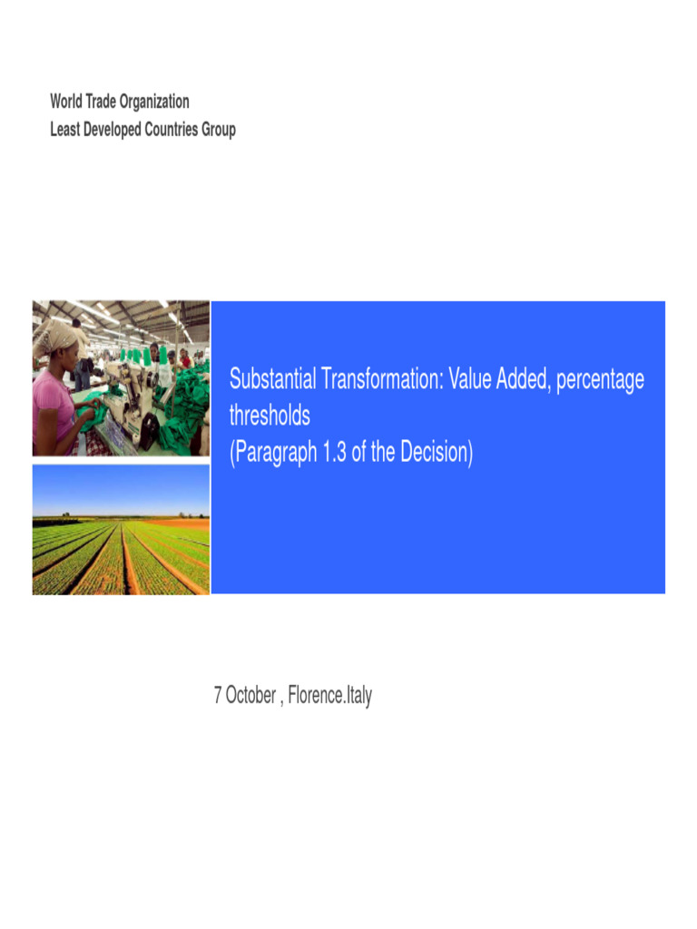 Substantial Transformation Value Added, Percentagethresholds | Download ... Substantial Transformation Value Added, Percentagethresholds | Download ...