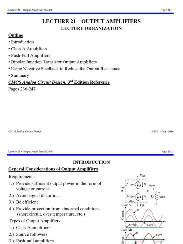 Lecture21 140624 | PDF | Amplifier | Bipolar Junction Transistor
