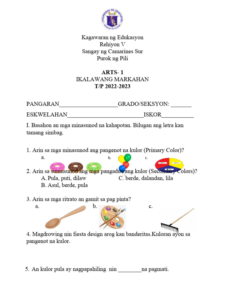 2nd Quarter Arts I | PDF