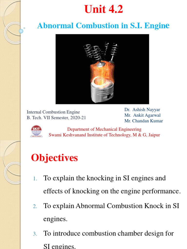 4.2 Knocking in SI Engine | PDF | Combustion | Internal Combustion Engine