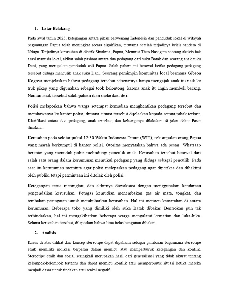 Konflik Wamena 2023 | PDF | Politik | Ilmu Sosial