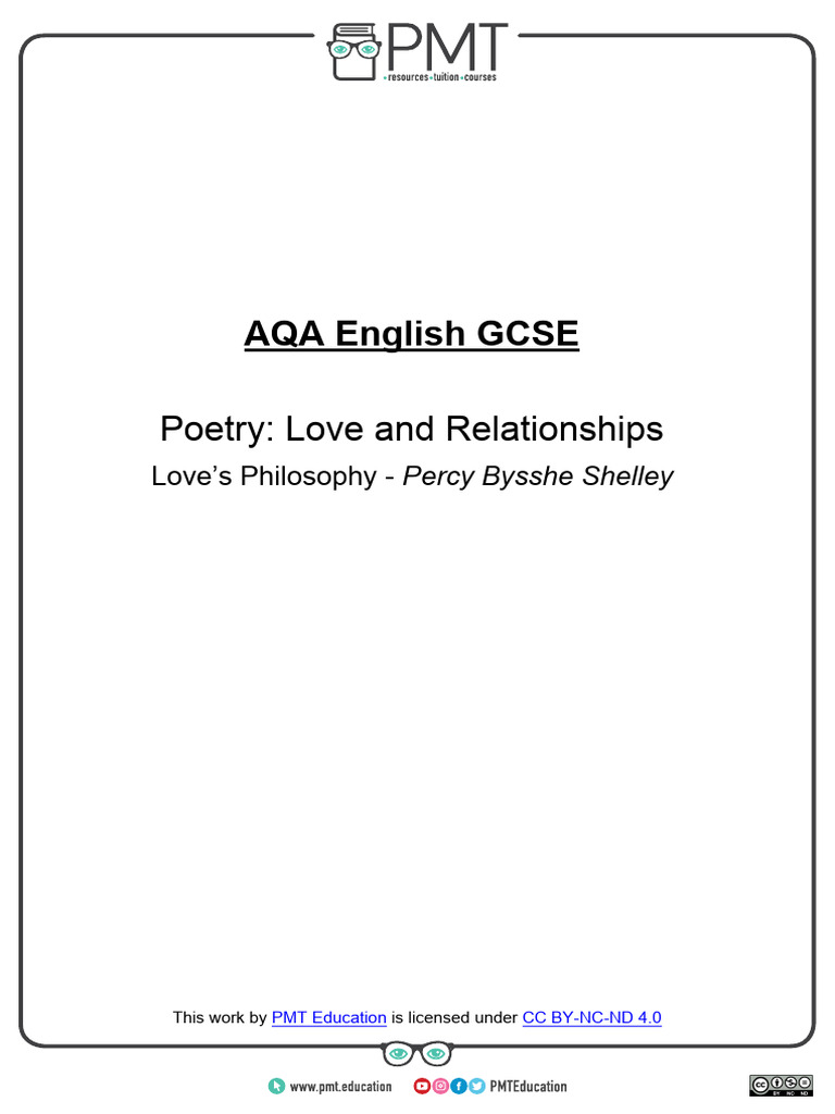 Love's Philosophy - Percy Shelley | PDF | Metre (Poetry) | Poetry