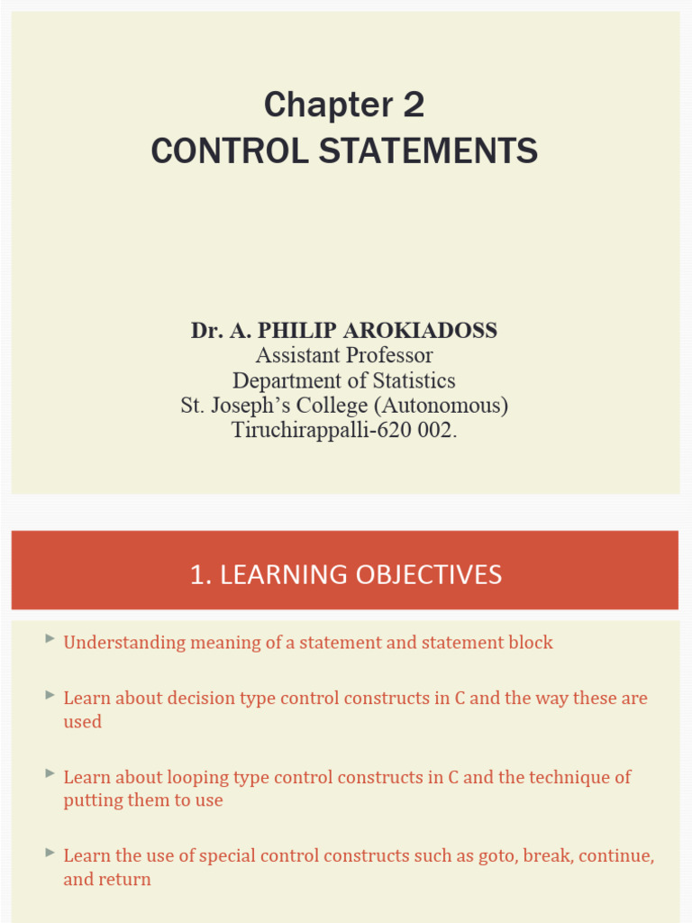 C-ProgrammingChapter 2 Control Statements | PDF | Control Flow | Software Development