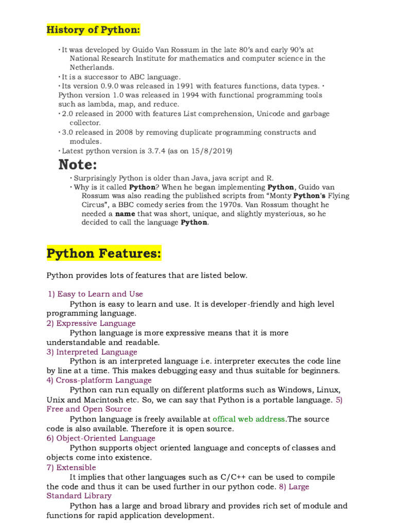 Python Complete Notes | PDF | Python (Programming Language) | Control Flow