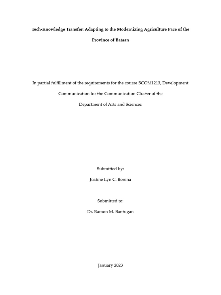 Development Communication Plan - Agriculture | PDF | Agriculture ...