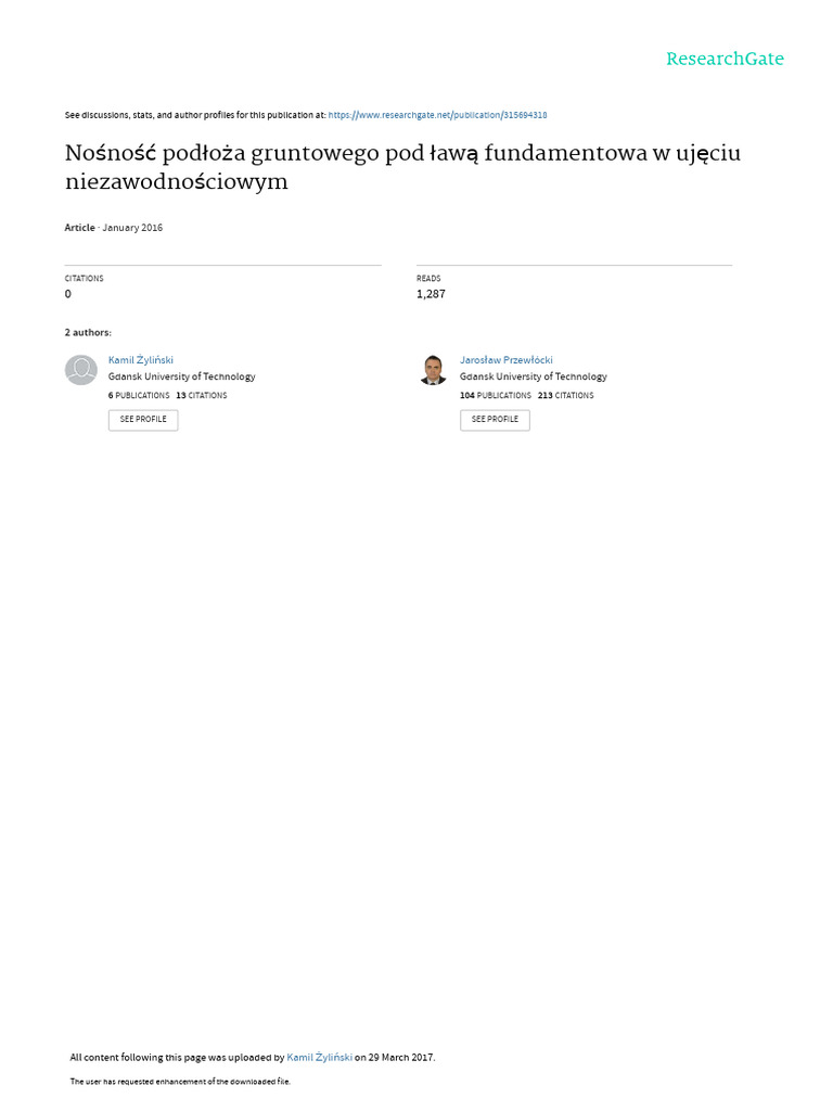 Nosnosc Przewlocki Zylinski | PDF
