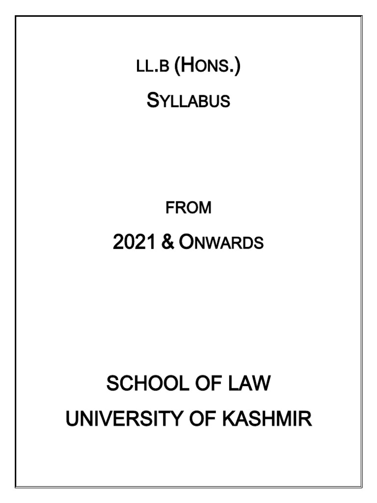 LLB Syllabus | PDF | Tort | Guarantee